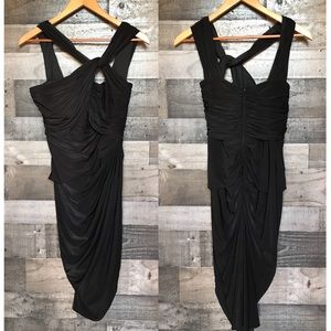 Tadashi Shoji | Dresses | Tadashi Shoji Black Ruched Strappy Bodycon ...